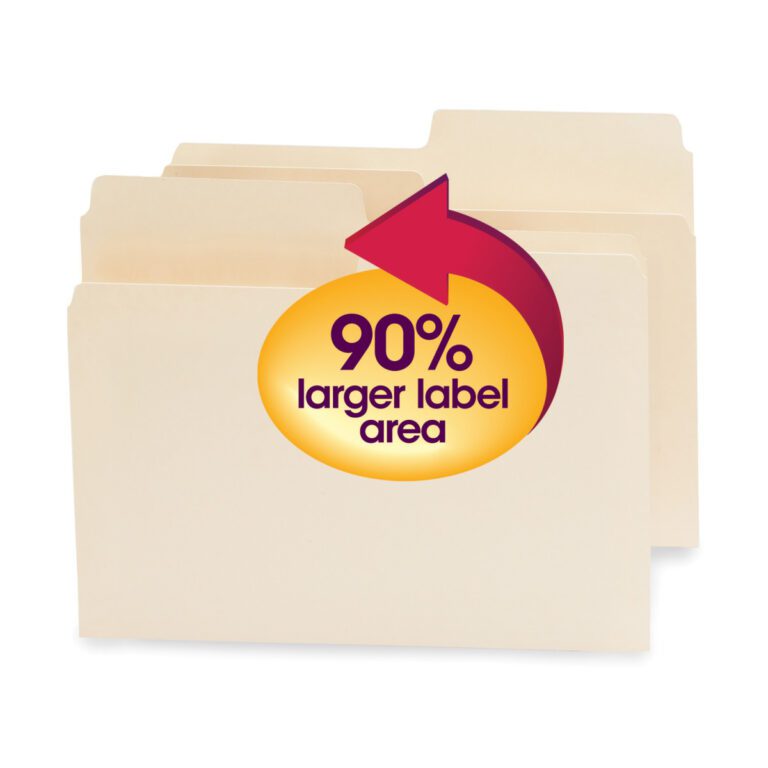 Smead SuperTab? File Folder, Oversized 1/2-Cut Tab, Letter Size, Manila, 100 per Box (10106 ...