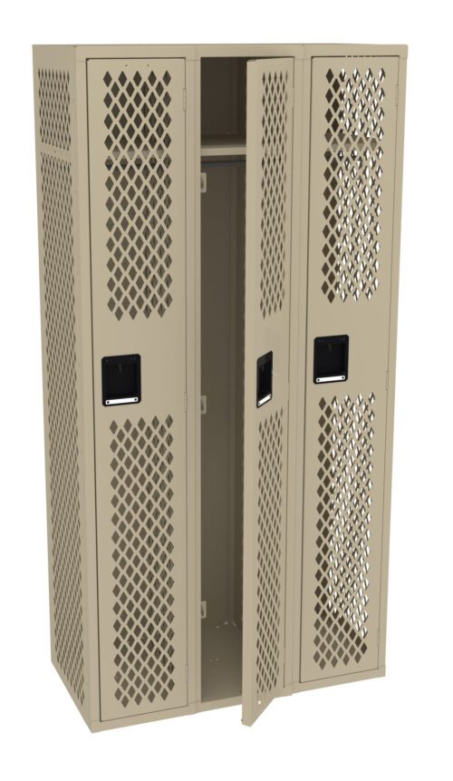 Tennsco 12"W Three-Wide Single Tier Ventilated Locker without Legs ...