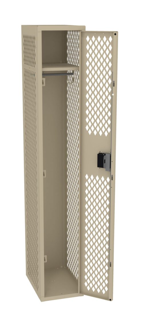 Tennsco 12"W One-Wide Single Tier Ventilated Locker without Legs, Sand ...