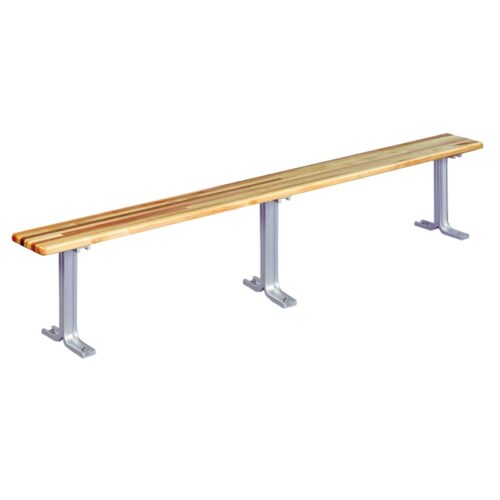 Lyon Hardwood Locker Room Bench with Aluminum Pedestals 120"w - | MH USA