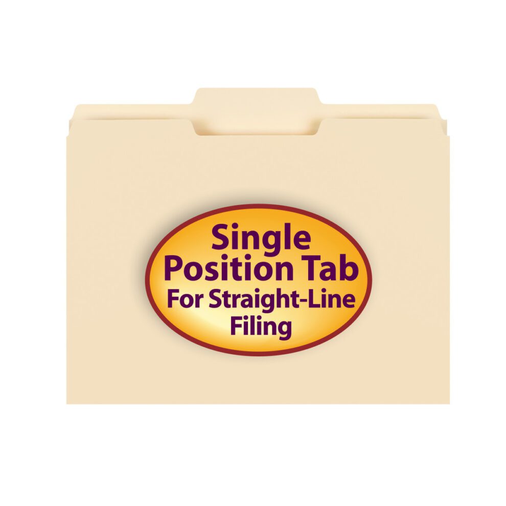 Smead File Folder,1/3-Cut Tab Center Position, Letter Size, Manila, 100 Per Box (10332 ...