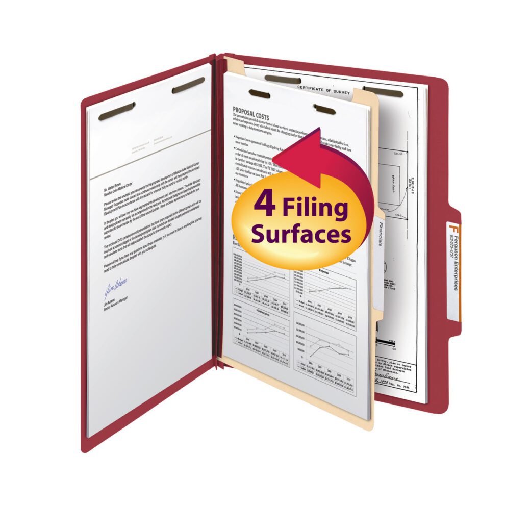 Smead Classification File Folder, 1 Divider, 2" Expansion, Letter Size ...