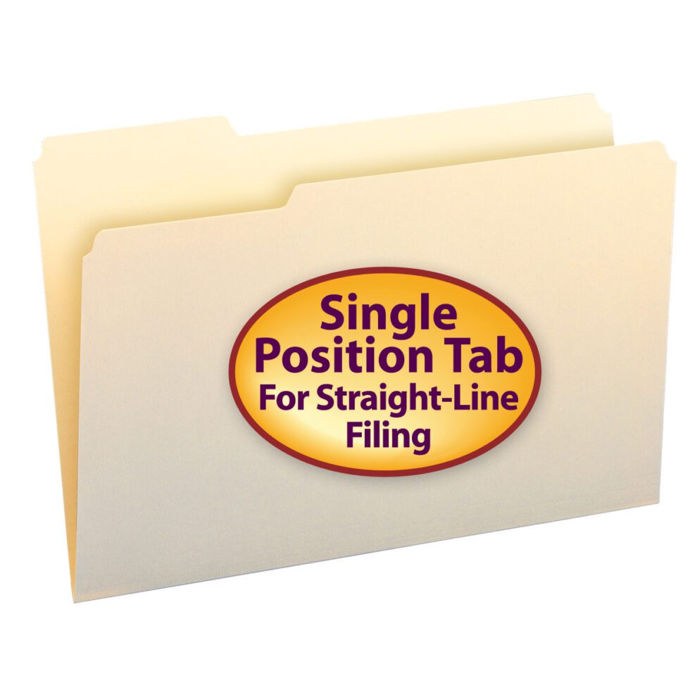 Smead File Folder, 1/3- Cut Tab Left Position, Legal Size, Manila, 100 ...