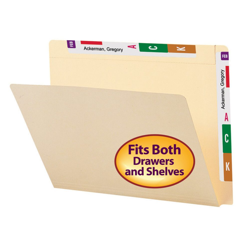 Smead Conversion File Folder Top and End Tab, Letter Size, Manila, 100 ...