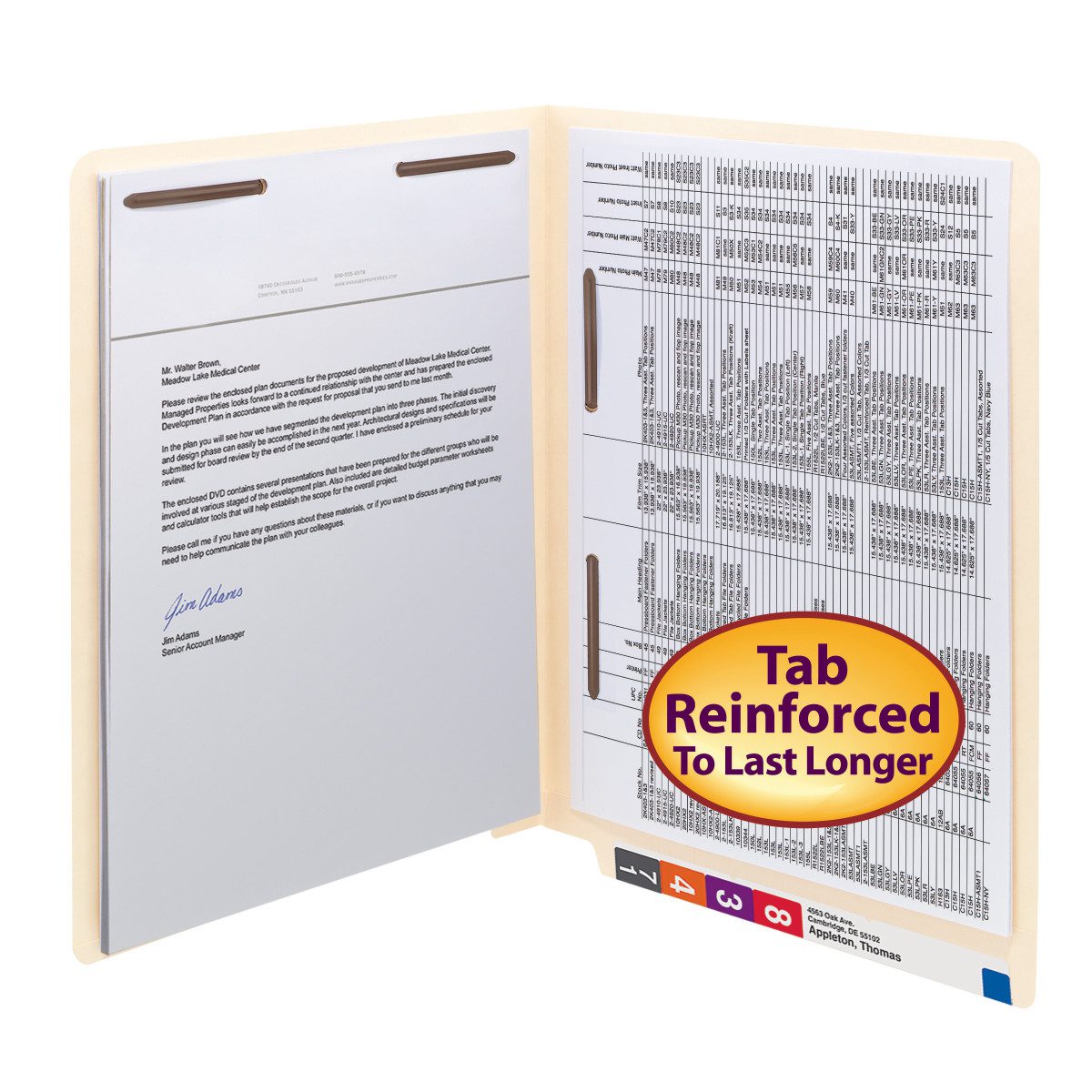 Smead End Tab Fastener File Folder, Shelf-Master? Reinforced Straight ...