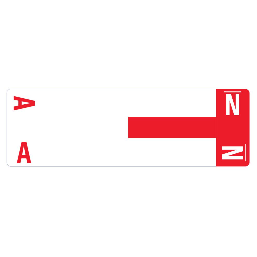 Smead AlphaZ? NCC Color-Coded Label, A&N, Label Sheet, Red, 100 per ...