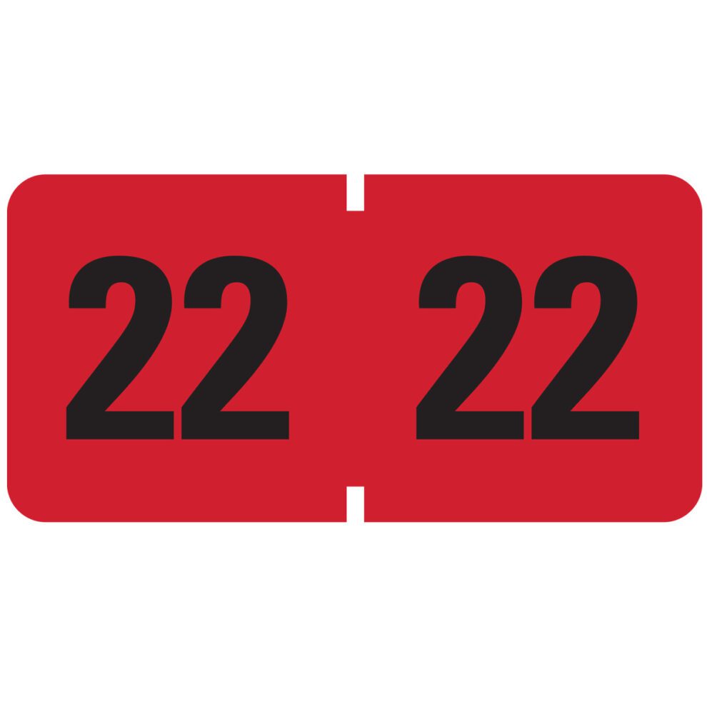 Smead ETYJ Color-Coded Year Label, 2022, Label Roll, Red, 500 per Roll ...