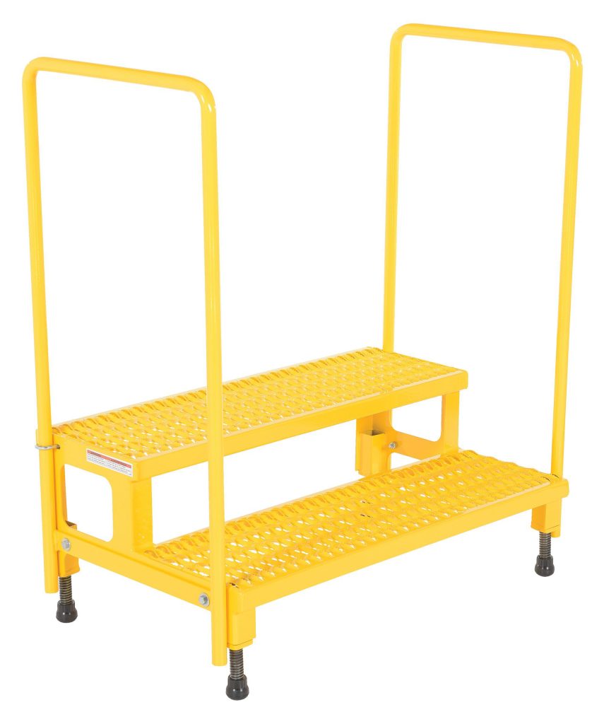 Vestil Adj Step Stand 2 Step W/Handrail 38 X 22.87 | MH USA