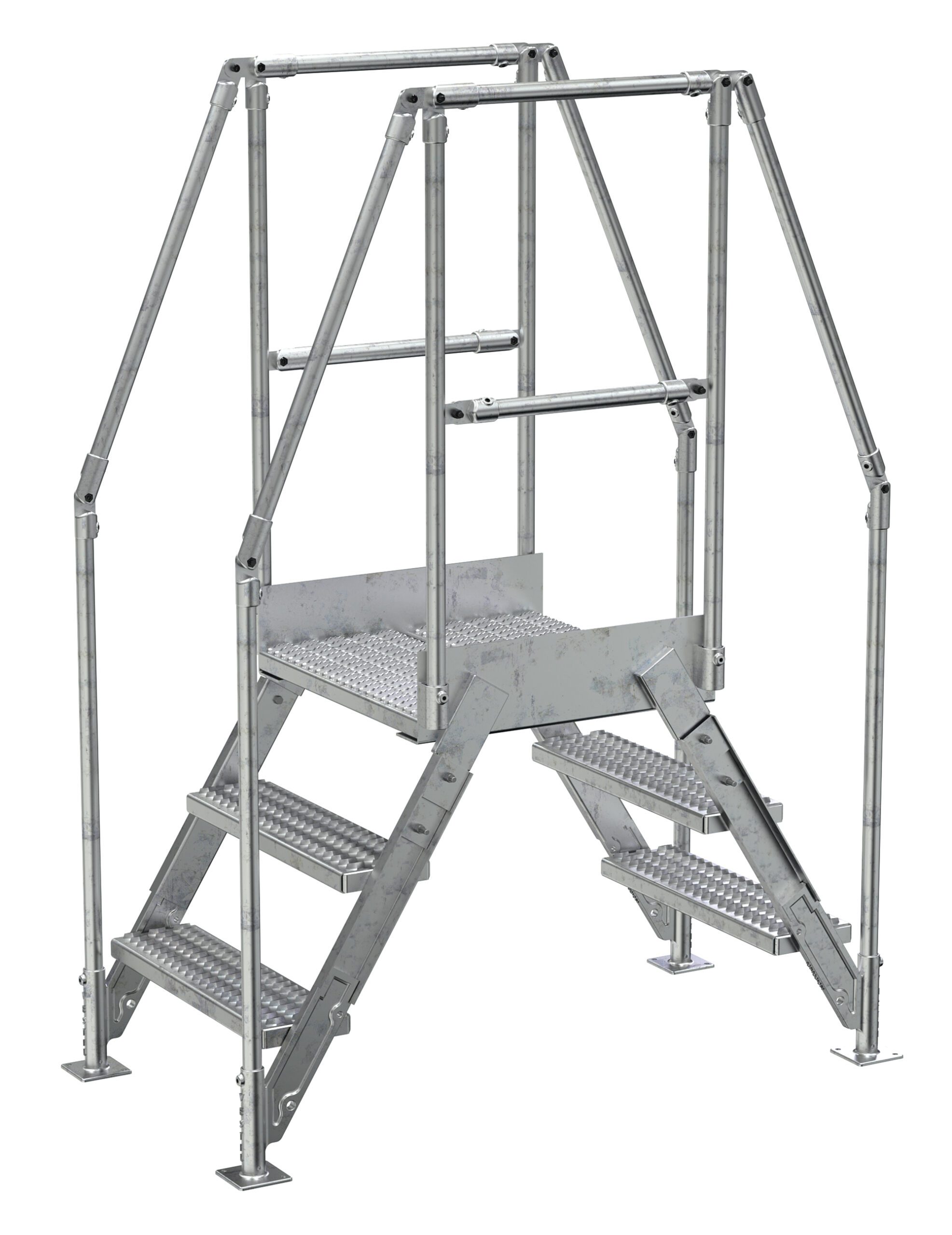 Vestil Aluminum Cross Over Ladder 14" Wide 3 Step | MH USA