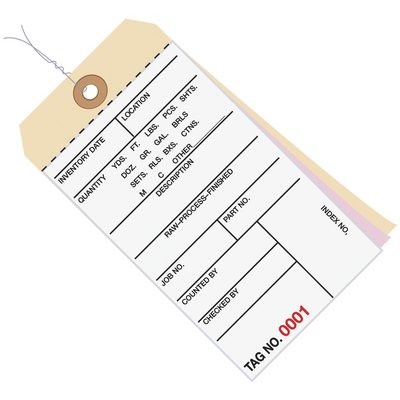 MH-USA 6 1/4 x 3 1/8" - (7000-7499) Inventory Tags 3 Part Carbonless ...