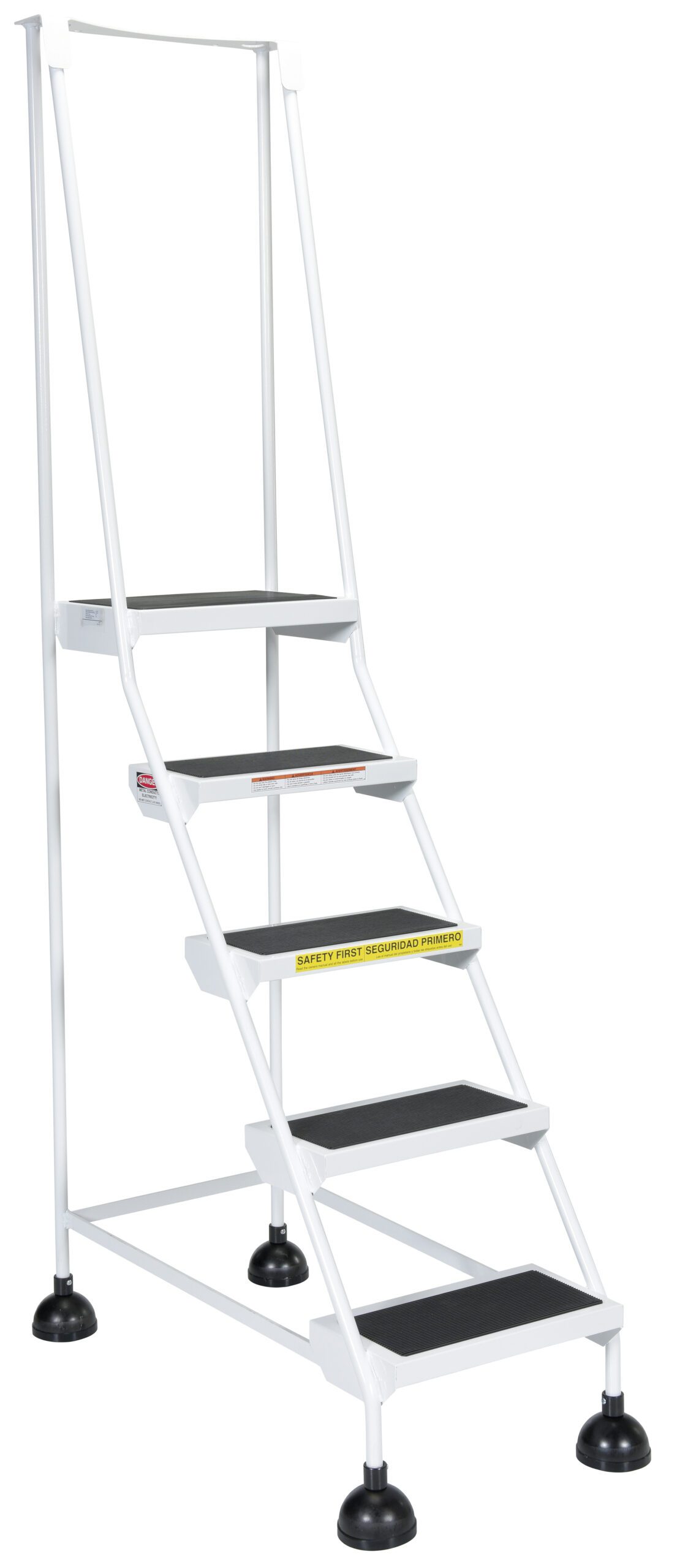 Vestil Spring Loaded Roll Ladder 5 Step White | MH USA