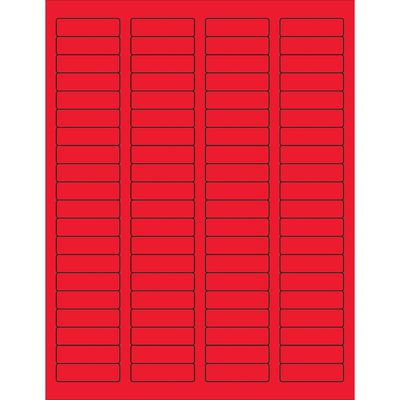 MH-USA 1 3/4 x 1/2" Fluorescent Red Rectangle Laser Labels - 80 Labels ...