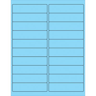MH-USA 4 x 1" Fluorescent Pastel Blue Rectangle Laser Labels - 20 ...