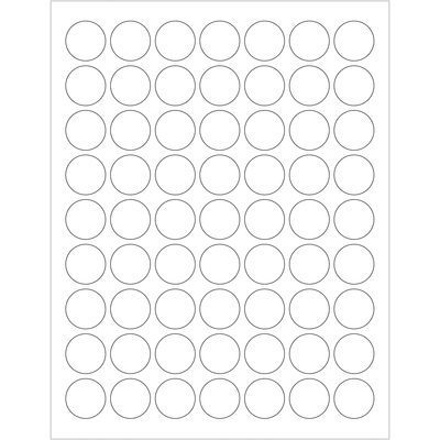 MH-USA 1" White Removable Circle Laser Labels- 63 Labels/Sheets (100 ...
