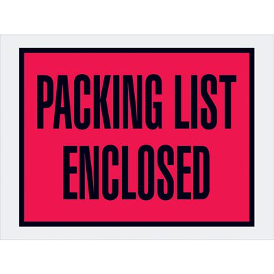 MH-USA 4 1/2 x 6" Red (Open End) "Packing List Enclosed" Envelopes ...