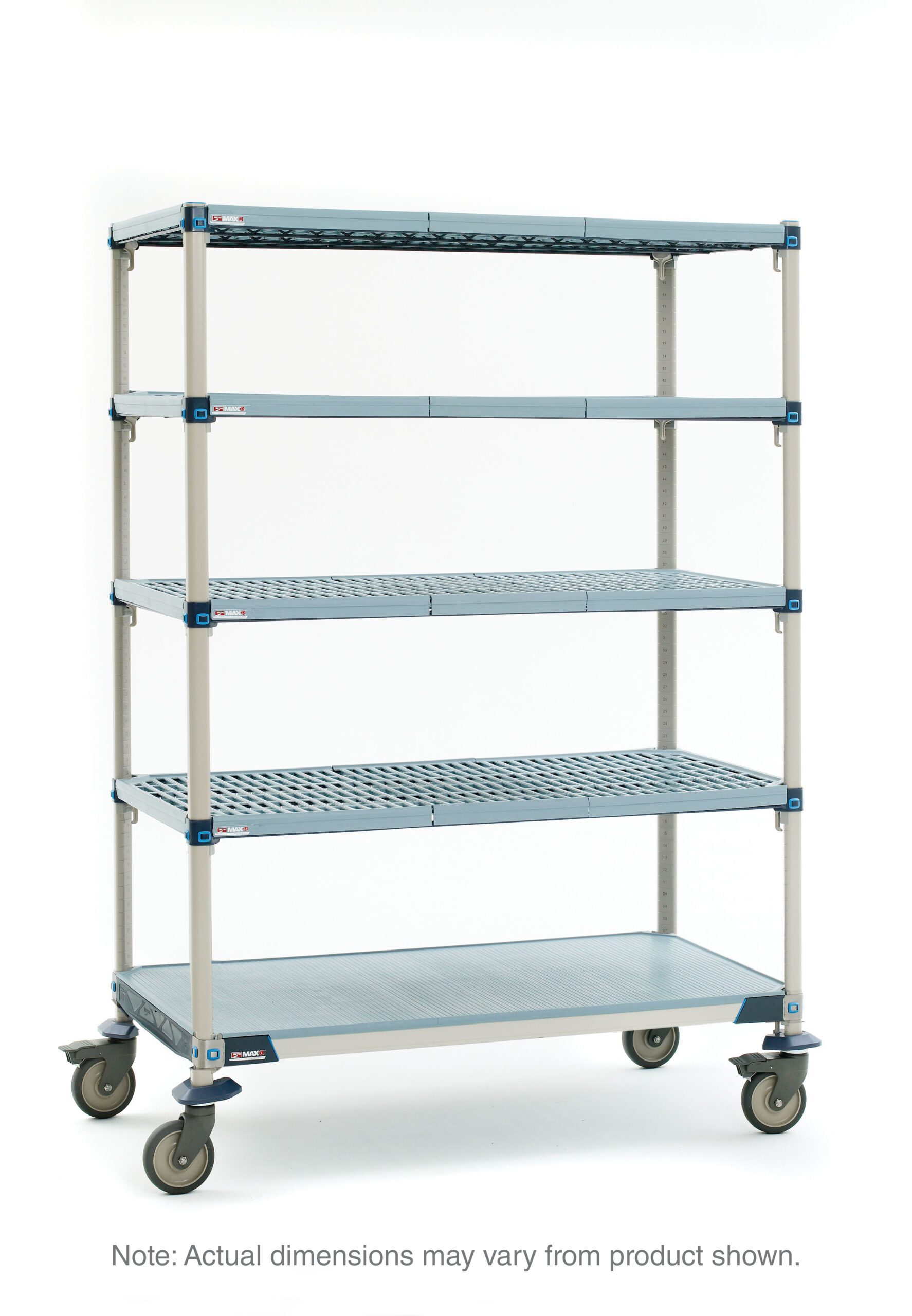 MetroMax Q 5Q567EG3 5-Shelf Industrial Plastic Shelving Mobile Cart ...