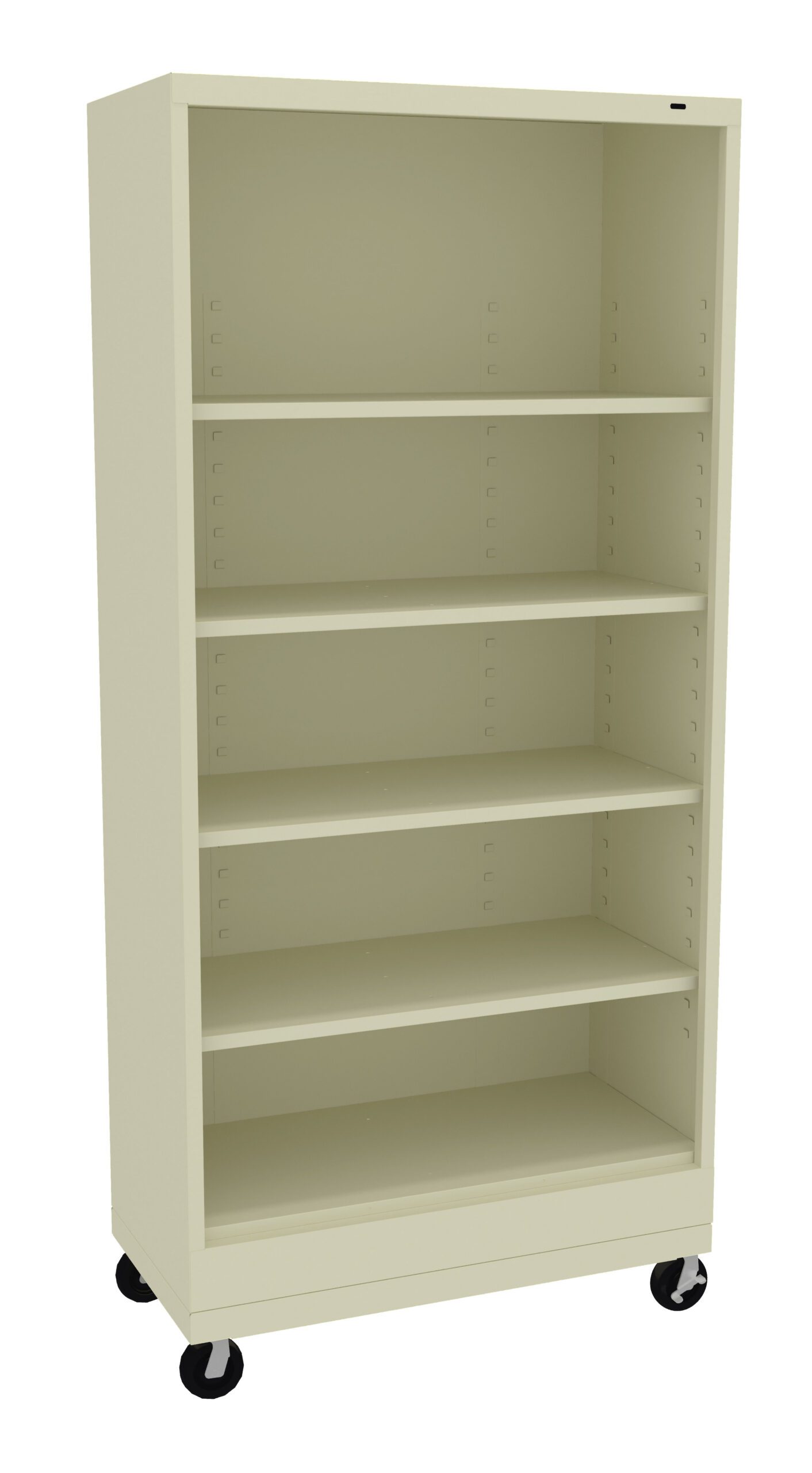 Tennsco 72" High Welded Bookcase with Casters - 18" Deep, Champagne ...