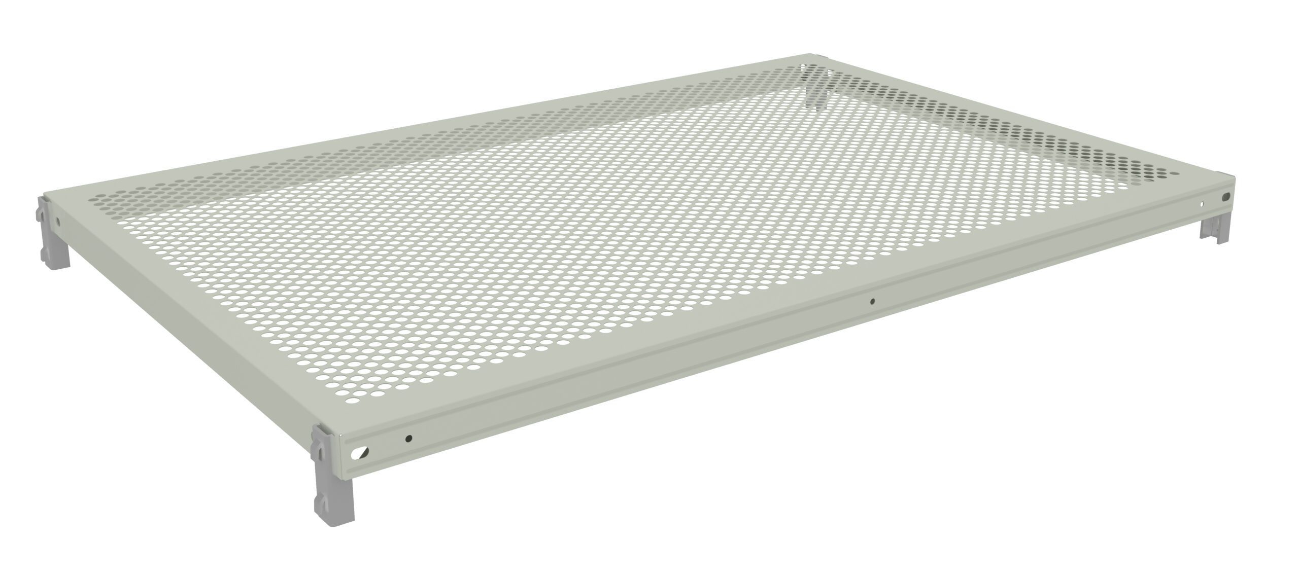 Tennsco 36"W x 24"D Perforated Steel Shelf, Light Grey | MH USA