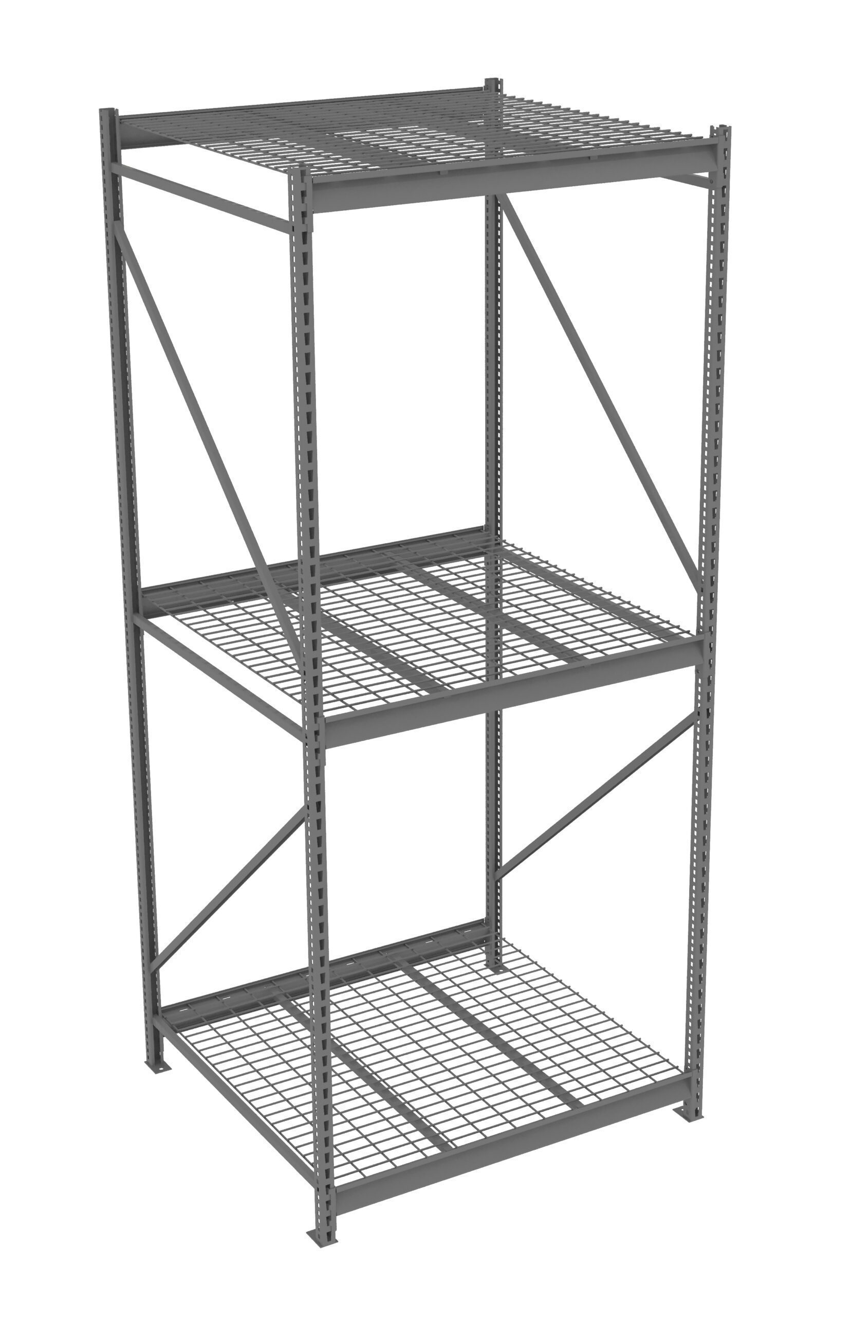 Tennsco 48"W x 48"D x 120"H Bulk Storage Rack Starter Unit with Wire ...