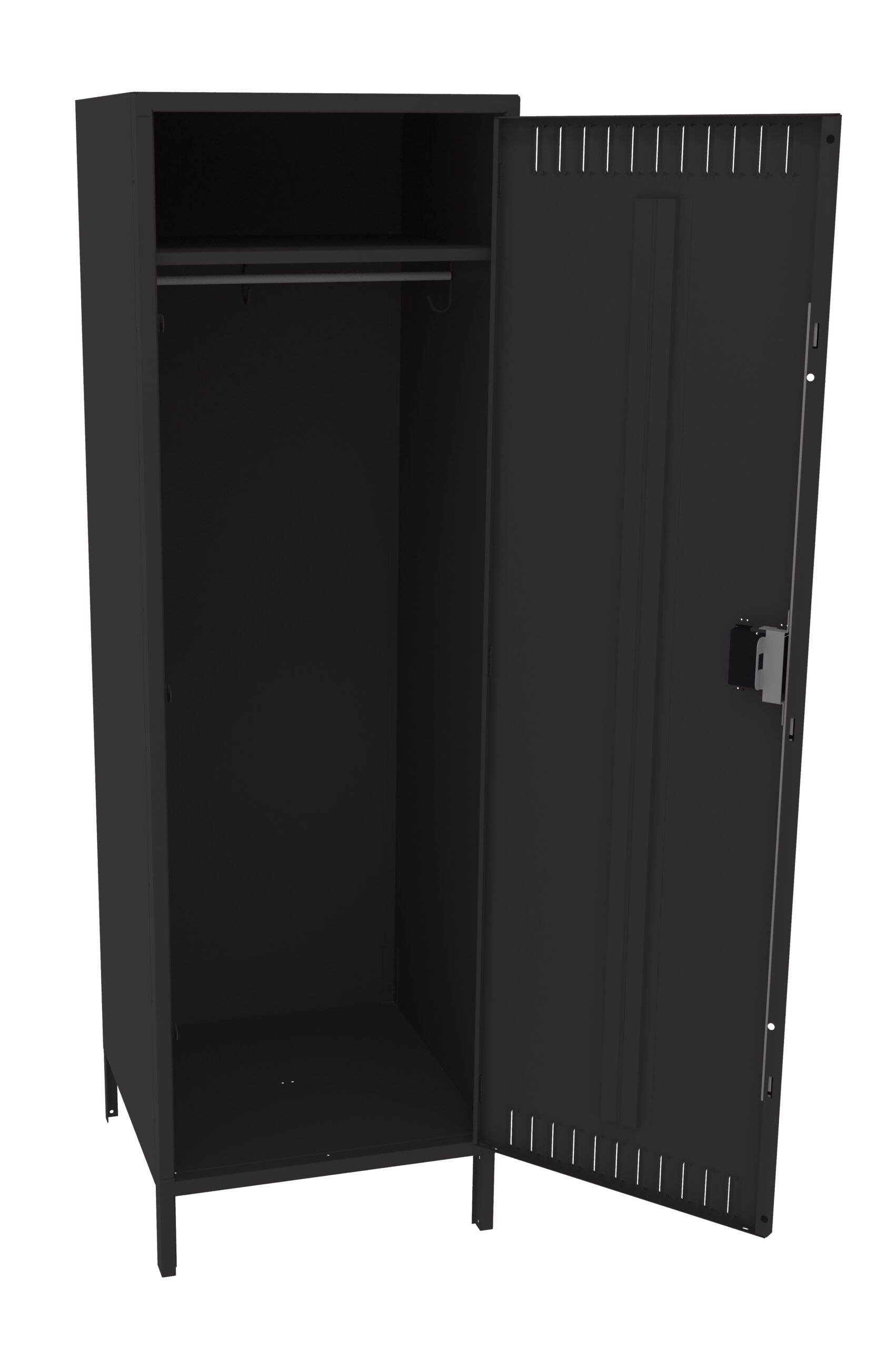 Tennsco 24" W One-Wide Assembled Single Tier Locker With Legs, Black ...