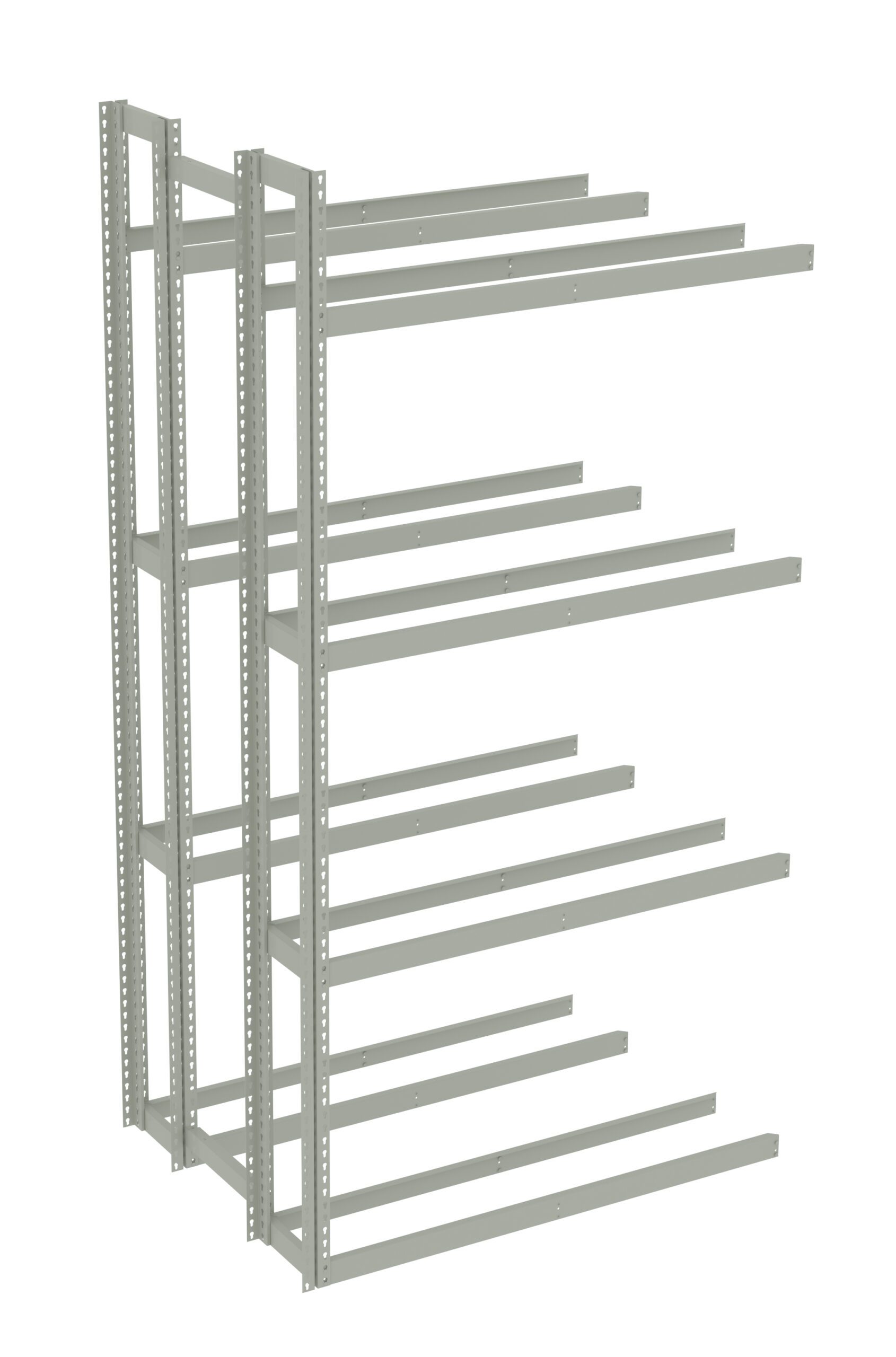 Tennsco 60"W x 120"H Double Entry Tire Rack Adder Unit, Light Grey | MH USA