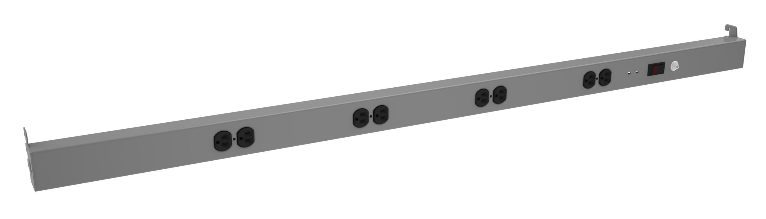 Tennsco 57"W Power Rail for Packing Table, Medium Grey | MH USA