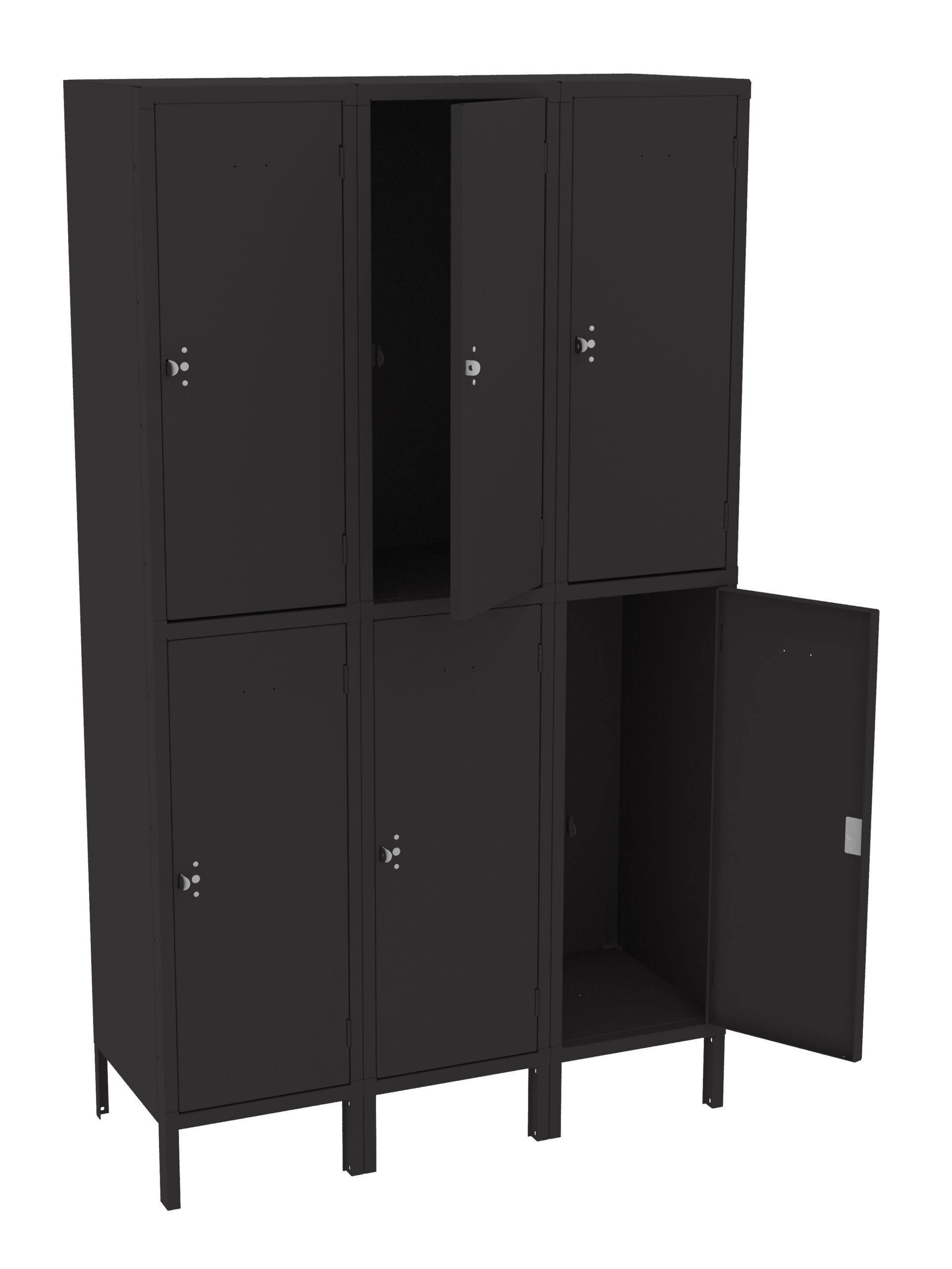 Tennsco 45" W Three-Wide Assembled Heavy-Duty Double Tier Locker with ...