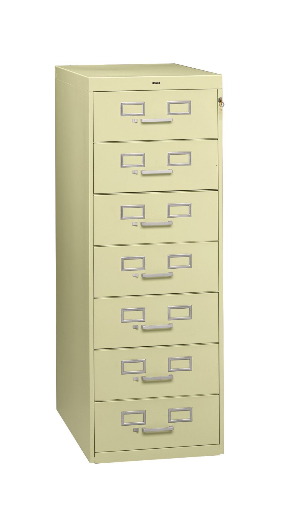 Tennsco 52" High Card File with Seven Drawers, Champagne/Putty | MH USA