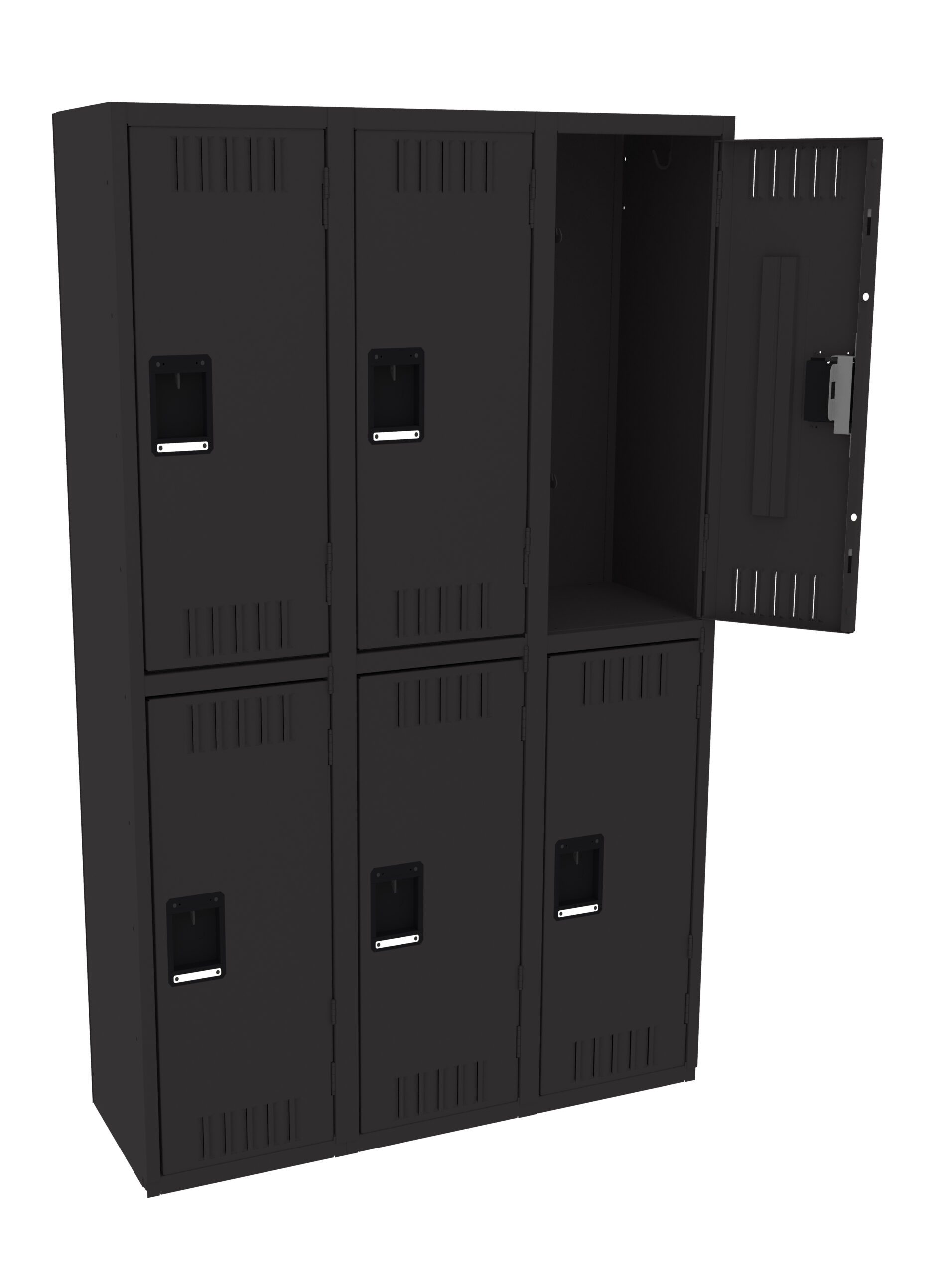 Tennsco 45" W Three-Wide Assembled Double Tier Locker Without Legs ...