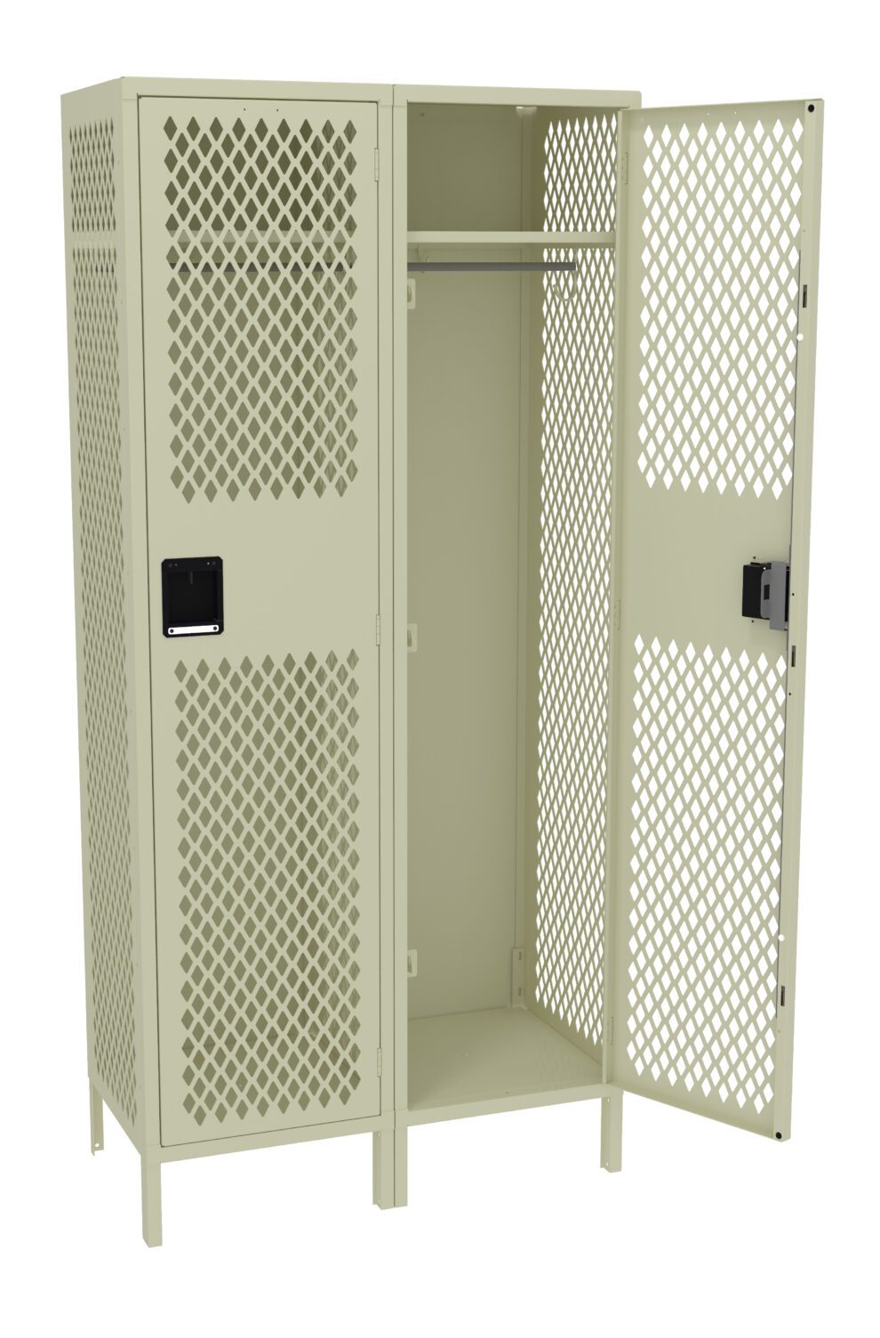 Tennsco 18"W Two-Wide Single Tier Ventilated Locker with Legs ...