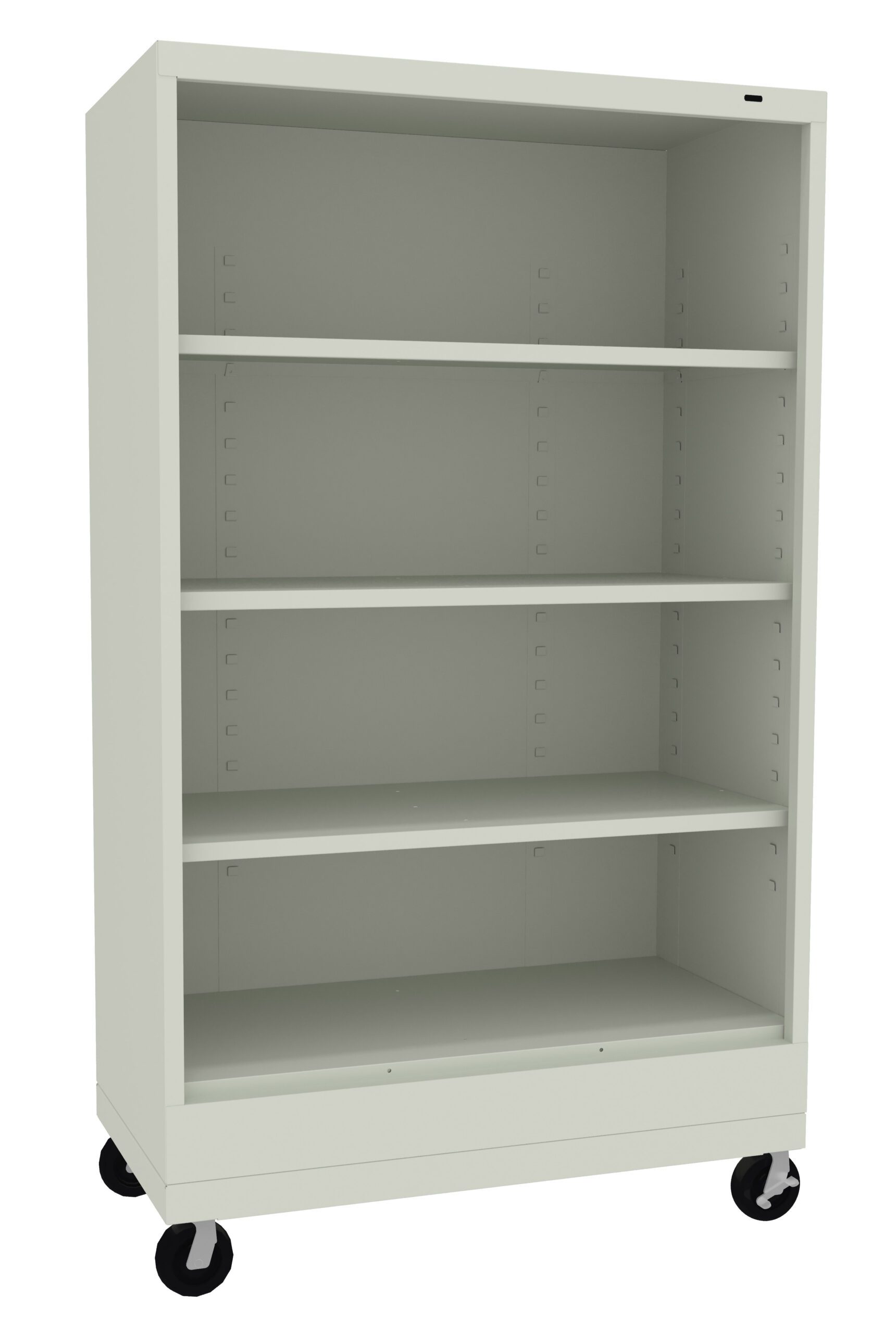 Tennsco 55" High Welded Bookcase with Casters - 18" Deep, Light Grey ...