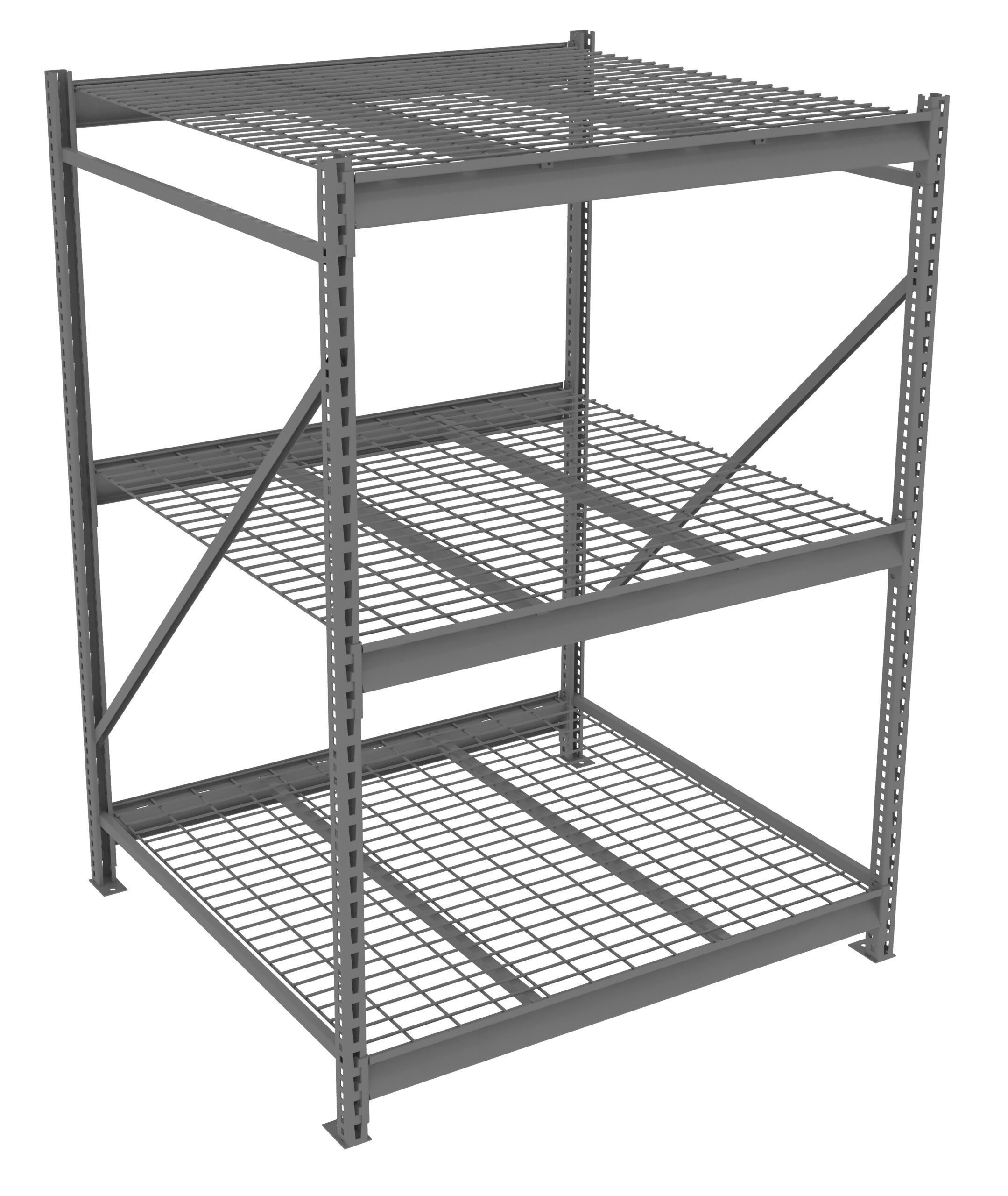 Tennsco 48"W x 48"D x 72"H Bulk Storage Rack Starter Unit with Wire ...