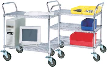 Jaken Chrome Service Carts 24x36 - 3 Shelves | MH USA