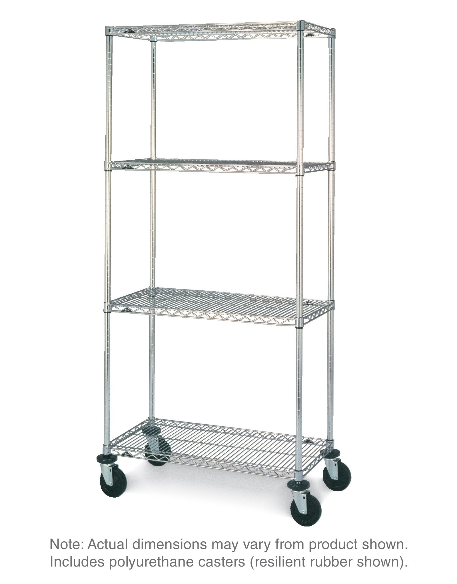 Metro N556EBR Super Erecta 4-Shelf Industrial Wire Shelving Stem Caster ...