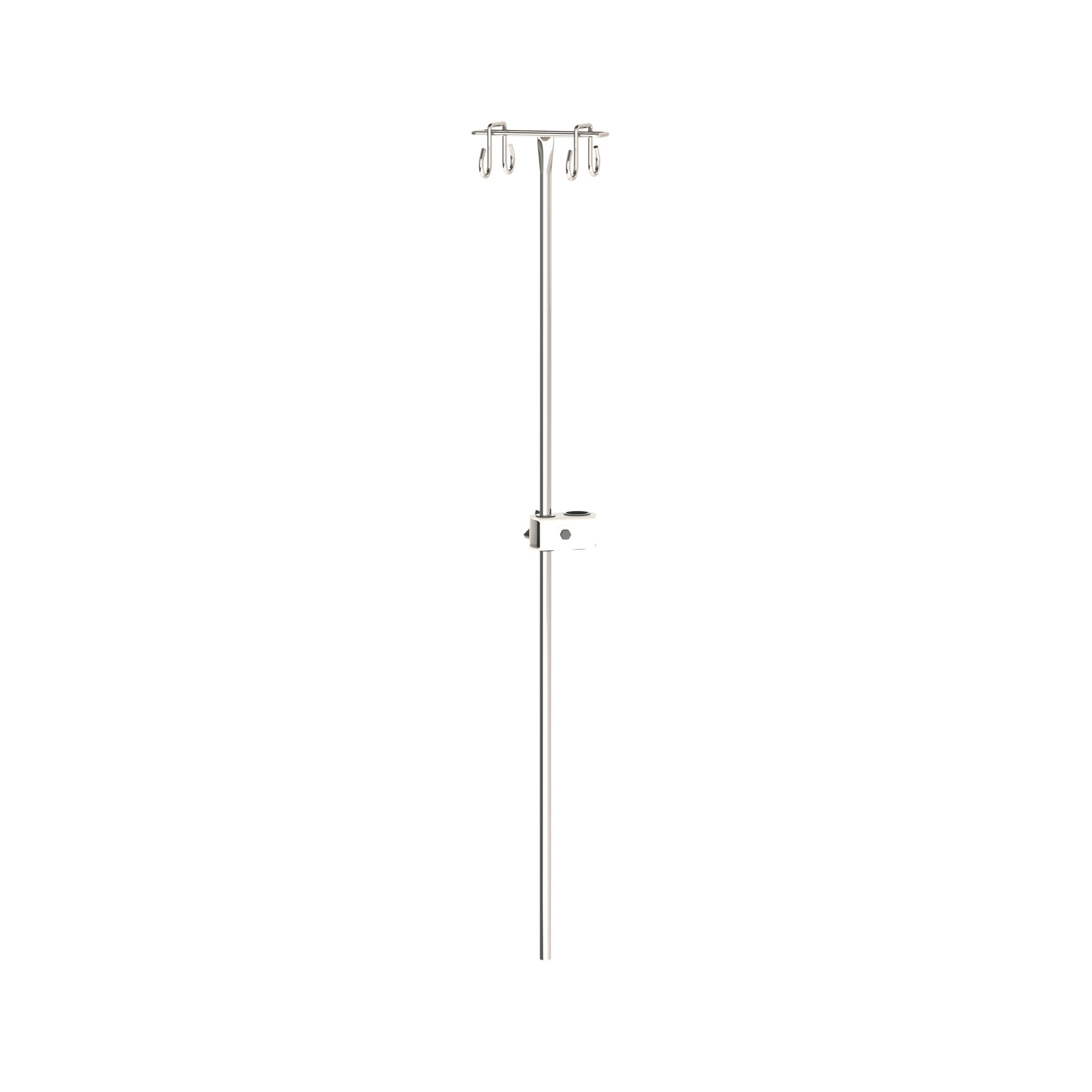 Metro FL566 Flexline 4-Hook IV Pole with Universal Clamp for Overbridge ...