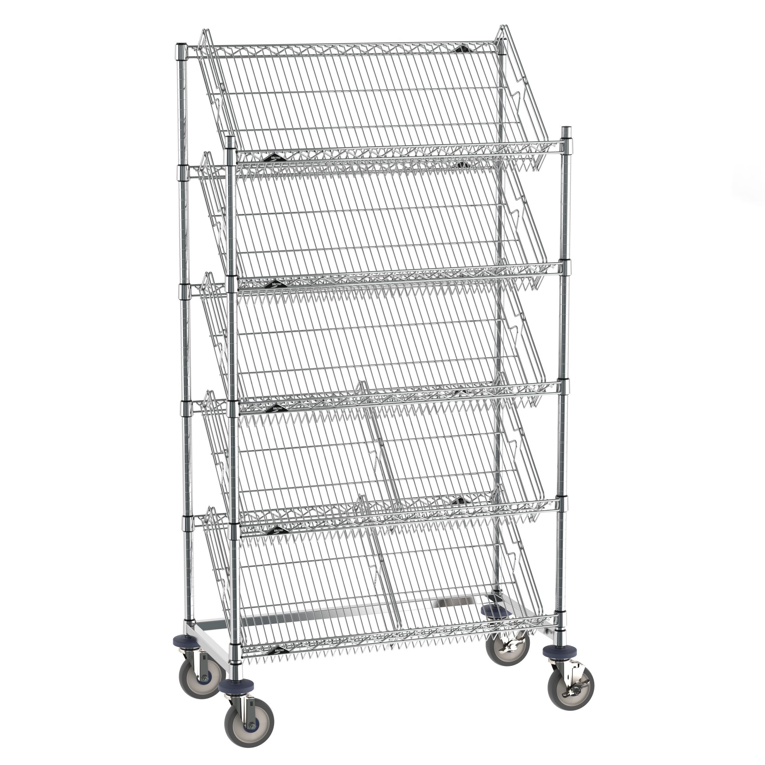 Metro DC36EC Super Erecta Slanted Shelf Rack with Five Slanted Shelves ...