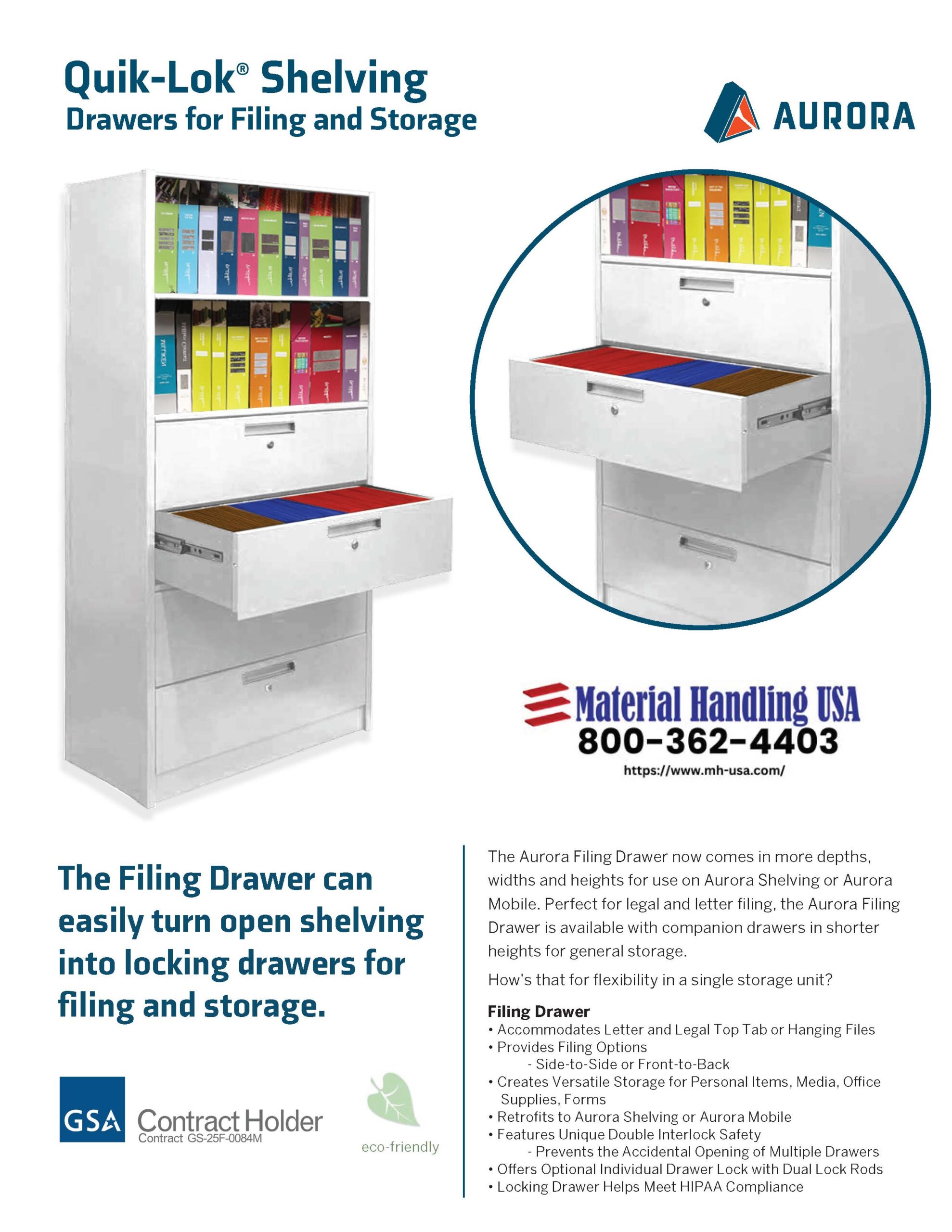 Aurora Shelving Brochures | Material Handling USA