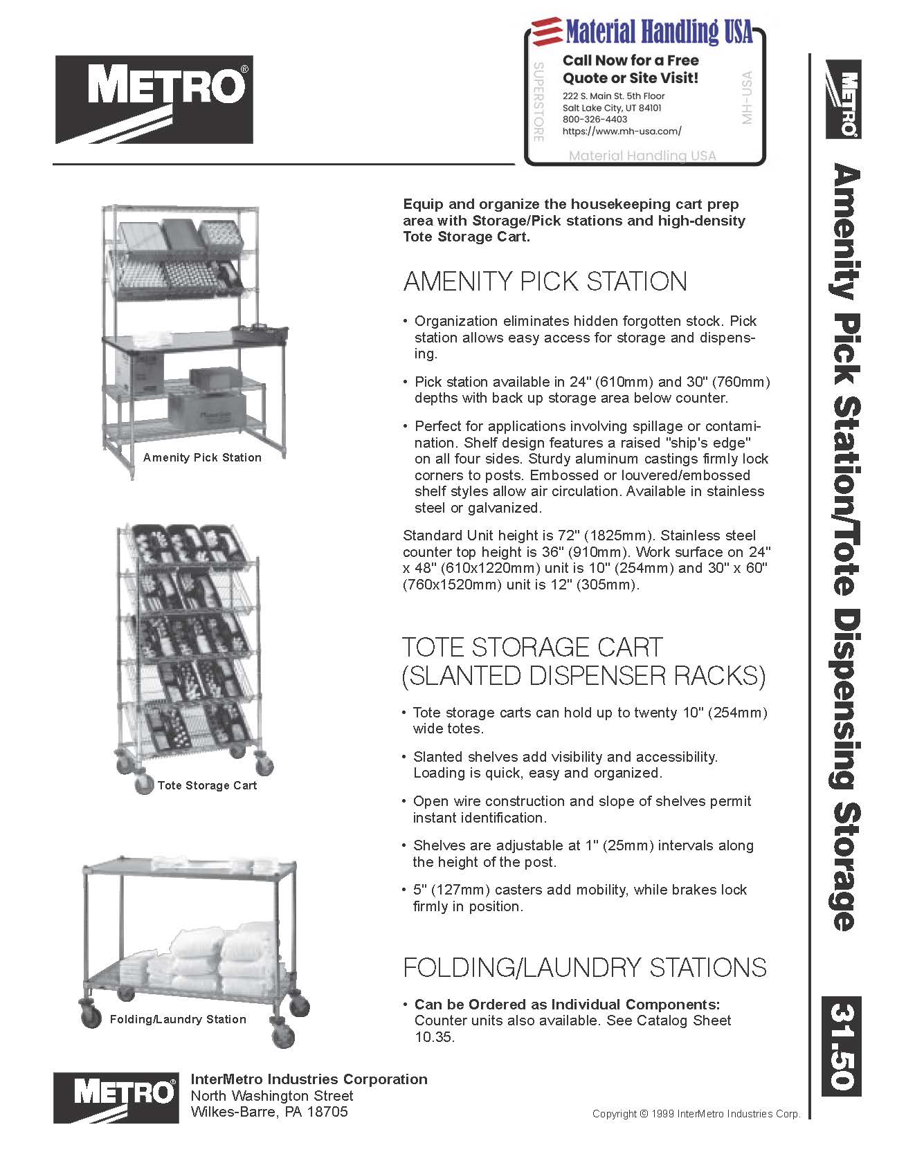 Metro Shelving Brochures | Material Handling USA