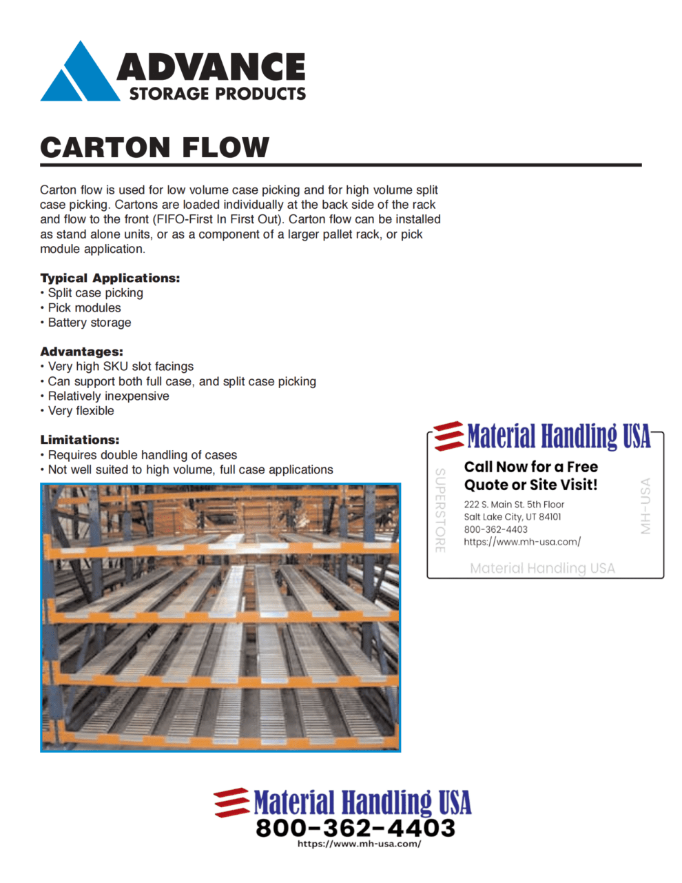 Advance Storage Products Brochures | Material Handling USA