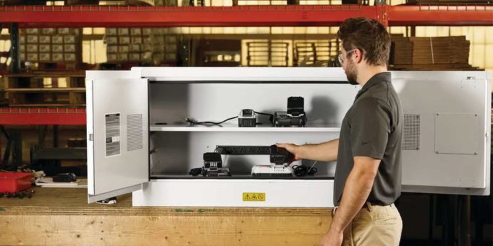Lithium-Ion Battery Charging Safety Cabinet | Material Handling USA