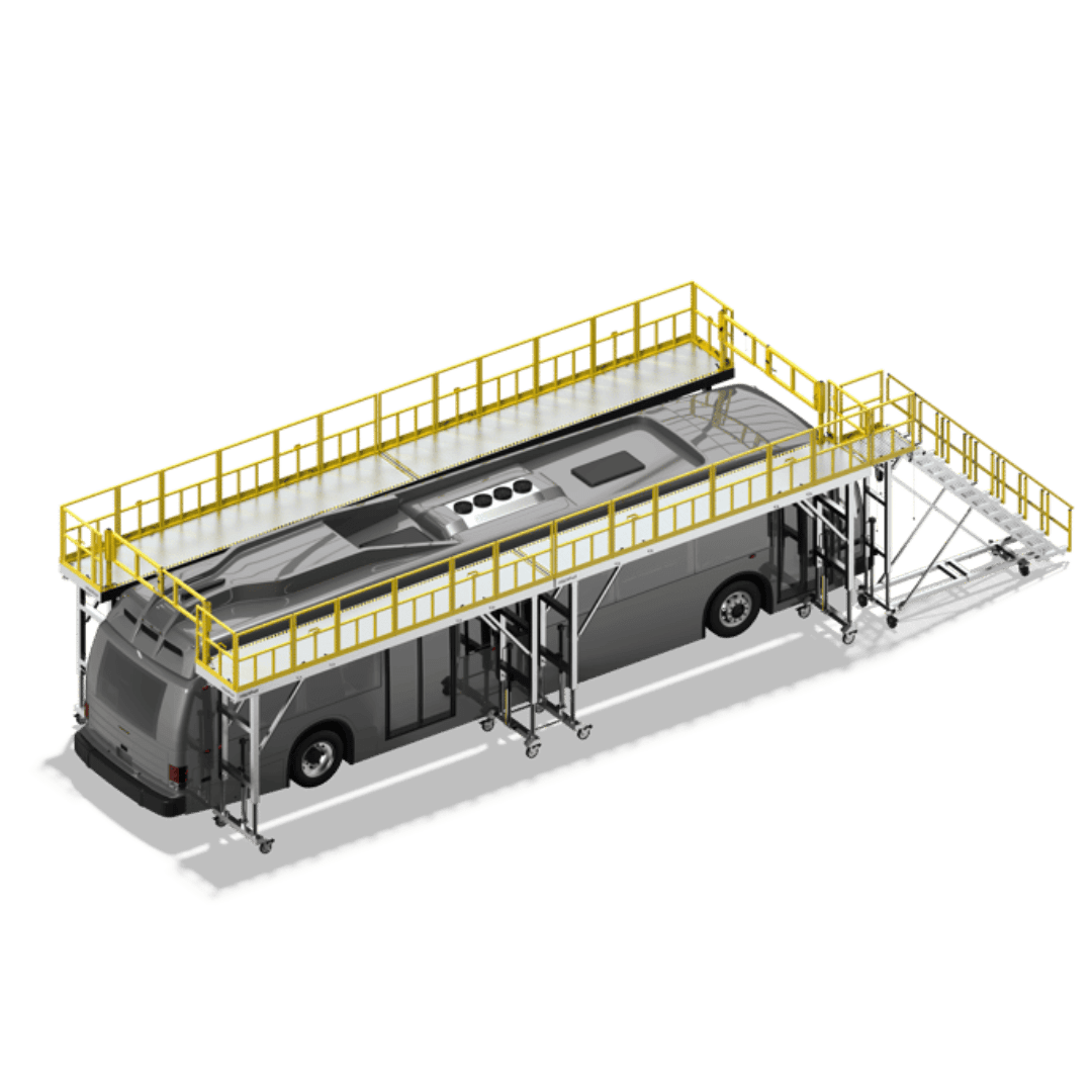 Bus Rooftop Maintenance Scaffold Platforms | Material Handling USA